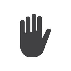 Stop sign with hand icon in flat style traffic Vector Image