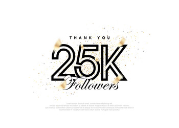 Thank you 25k followers background shiny luxury Vector Image