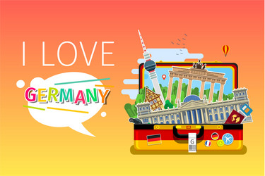 Concept of travel or studying german Royalty Free Vector