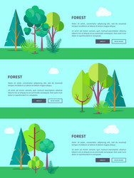Pines trees forest with mountains scene Royalty Free Vector