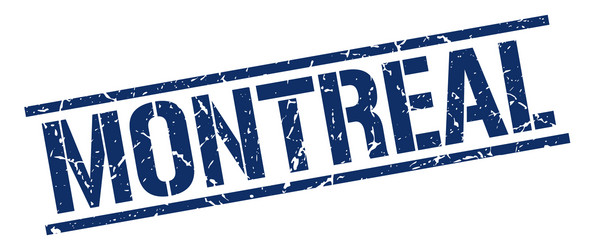 Montreal blue square stamp Royalty Free Vector Image