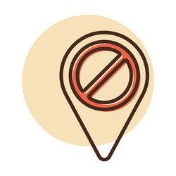 Forbidden pin map icon pointer Royalty Free Vector Image