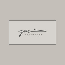 Handwritten signature logo for initial letter gm Vector Image