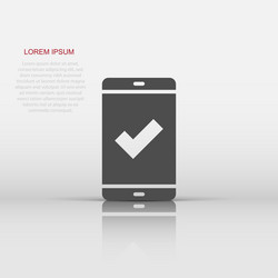 Phone check mark icon in flat style smartphone Vector Image