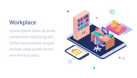 Workstation Isometric Vector Images (over 1,200)