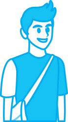 Young man student cartoon Royalty Free Vector Image