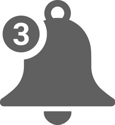 Alert notification icon gray graphics Royalty Free Vector