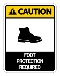Caution foot protection required wall symbol sign Vector Image
