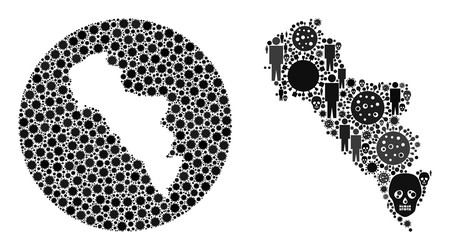 Covid infection and population collages Royalty Free Vector