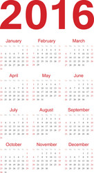 Colorful 2025 Calendar - English Royalty Free Vector Image