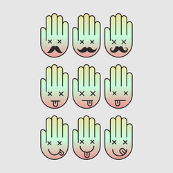Hand emoji cartoon with hangover expression Vector Image