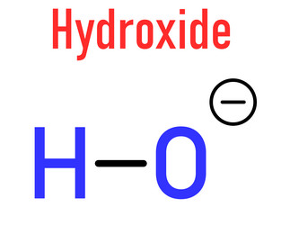 Hydroxide anion molecule skeletal formula Vector Image