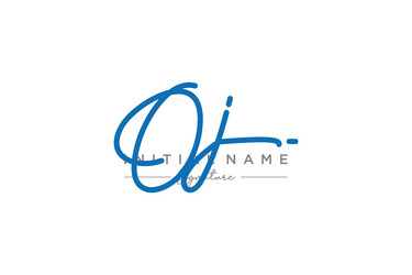 Initial oj signature logo template hand drawn Vector Image