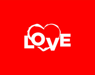 Love letter logo in red background eps isol Vector Image
