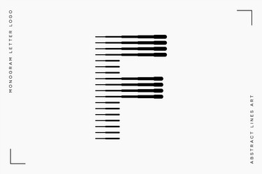 Monogram letter f abstract modern lines art logo Vector Image