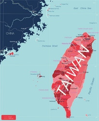 Taiwan map with sightseeing taipei chiang kai-shek