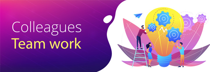 Teamwork concept banner header Royalty Free Vector Image