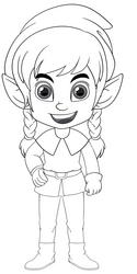 Cute elf cartoon isolated doodle outline Vector Image