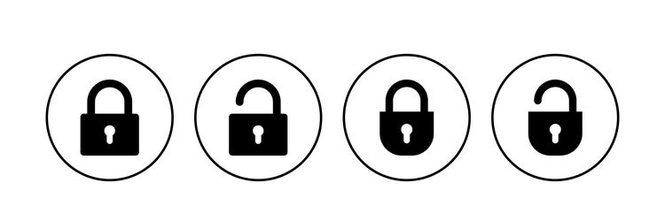 Lock icon set padlock icon encryption icon Vector Image