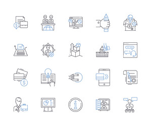 Options line icons collection call put strike Vector Image