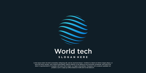 World tech logo design simple concept premium Vector Image