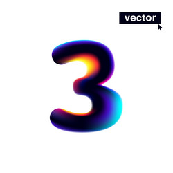 3 logo isometric number three neon lights emblem Vector Image