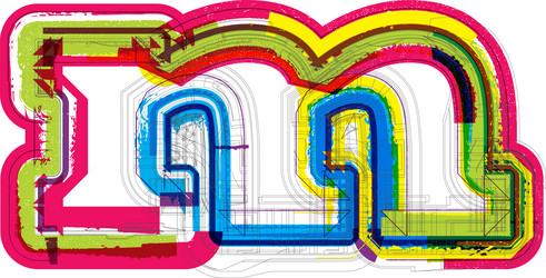 Art sketched fonts lowercase symbols letter m Vector Image