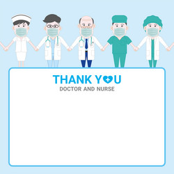 Blank text box asian doctor wear surgical masks Vector Image