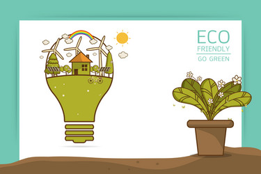 Poster and banner of eco friendly house Royalty Free Vector