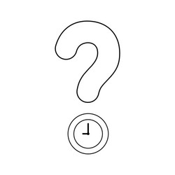 Icon concept question mark with clock time Vector Image