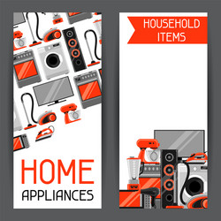 Banner with home appliances household items Vector Image