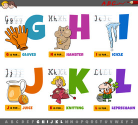 Educational cartoon alphabet letters set Vector Image