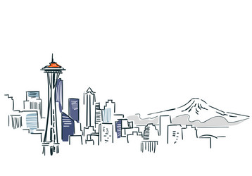Seattle Skyline Outline Vector Images (over 110)
