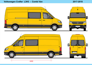 Volkswagen crafter van l3h3 and l4h3 2017-present Vector Image