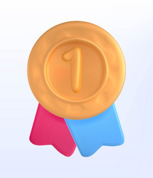 3d plasticine realism golden award icon Royalty Free Vector