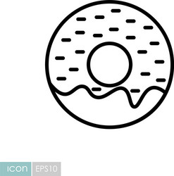 Donut grayscale icon fast food sign graph symbol Vector Image