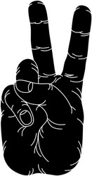 Hand gesture two fingers Royalty Free Vector Image