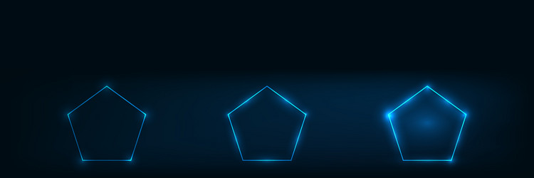 Neon frame in pentagon form with shining effects Vector Image