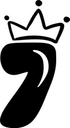 Plump vintage cute letter a with crown Royalty Free Vector