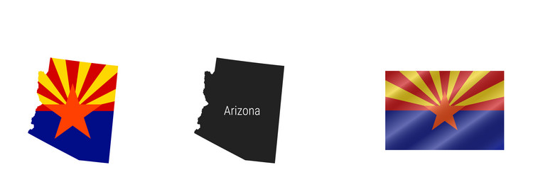 Flag of arizona official colors flat Royalty Free Vector