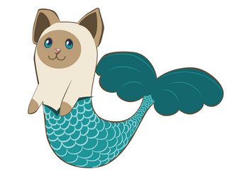 Cartoon Mermaid Cat Vector Images (over 1,000)