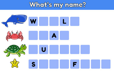 Educational game whats my name-3 Royalty Free Vector Image