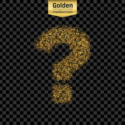 Gold glitter icon of question mark isolated Vector Image