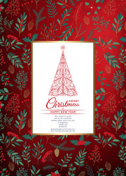 Hand drawn christmas invitation card Royalty Free Vector