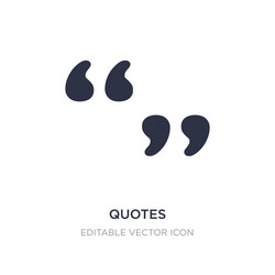 Quotation icon on white background simple element Vector Image