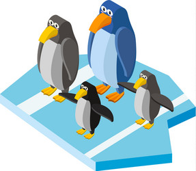 3d design for three penguins Royalty Free Vector Image