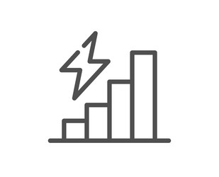 Consumption growth line icon electric power up Vector Image