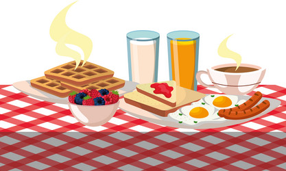 Delicious tasty breakfast cartoon Royalty Free Vector Image