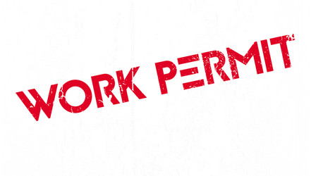 Work permit rubber stamp Royalty Free Vector Image