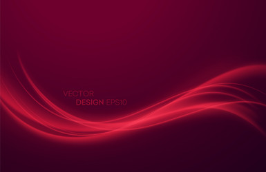 Abstract red wave design element on dark Vector Image
